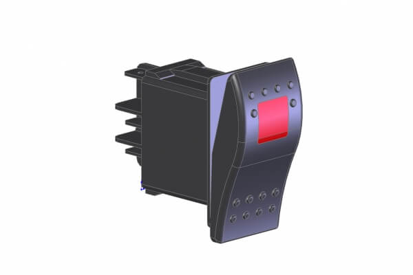 Havis C-SW-8 | Black Paddle Type Rocker Switch, LED Pilot light, 20 ...